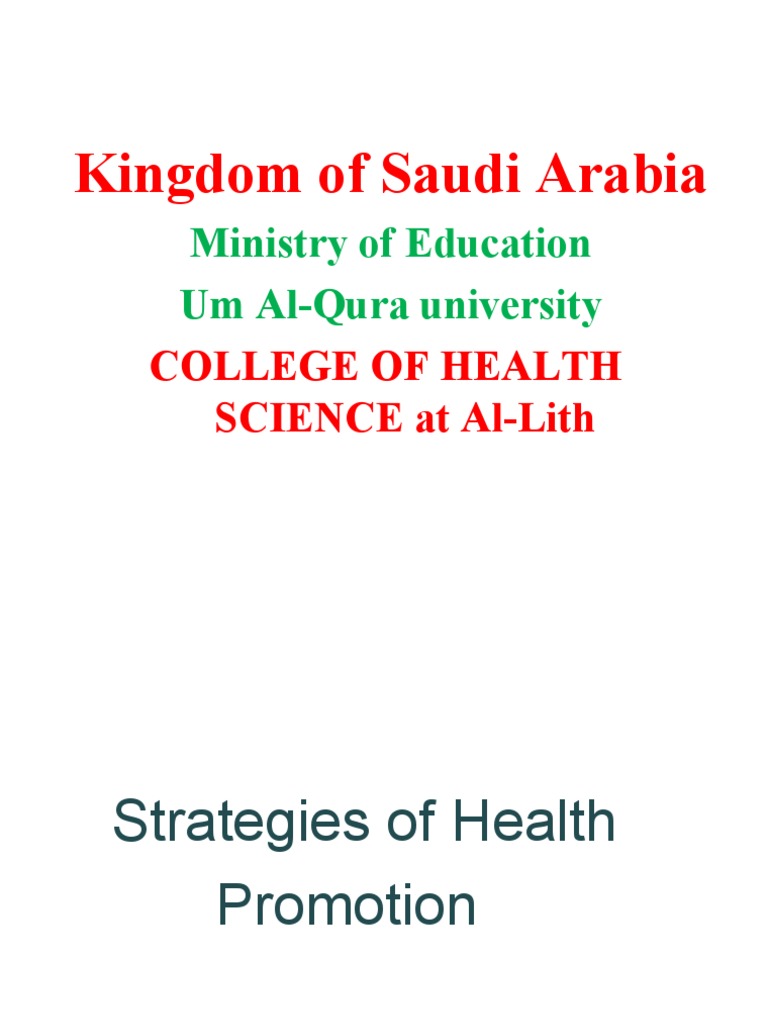 Strategies of Health Promotion | PDF | Health Promotion | Non ...