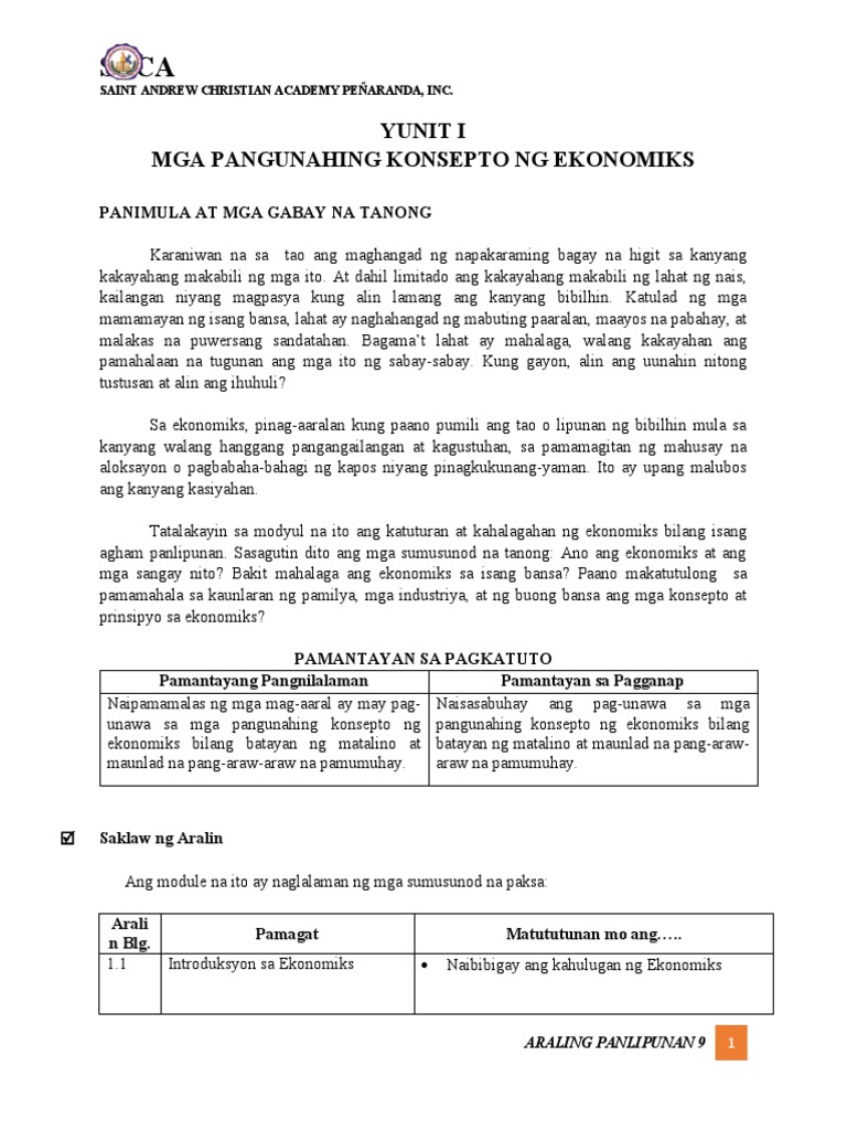 Yunit I. Ap Module | PDF