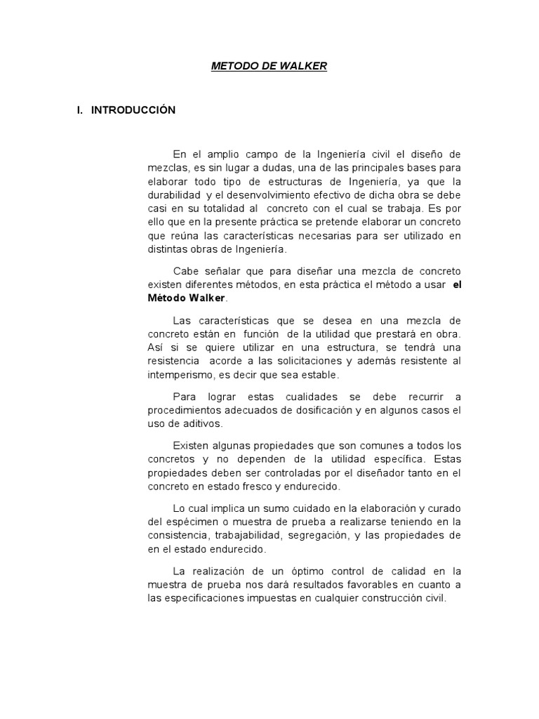 Diseño de Concreto: Método Walker | PDF | Hormigón | Materiales de ...