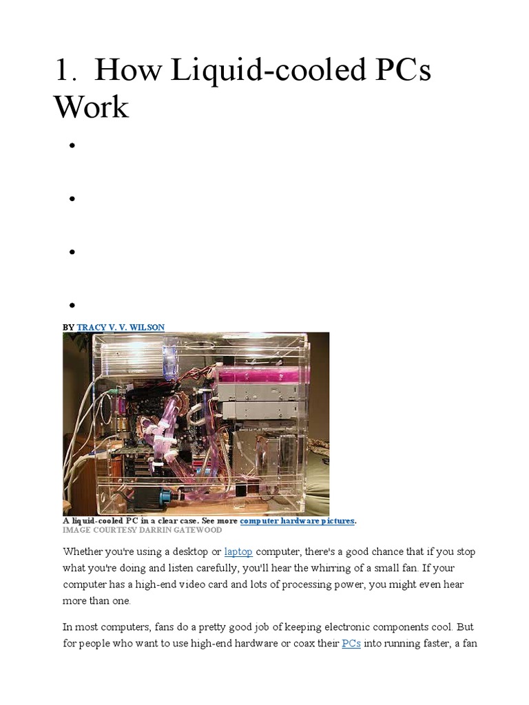 How Liquid-Cooled Pcs Work: Laptop | PDF | Radiator | Integrated Circuit