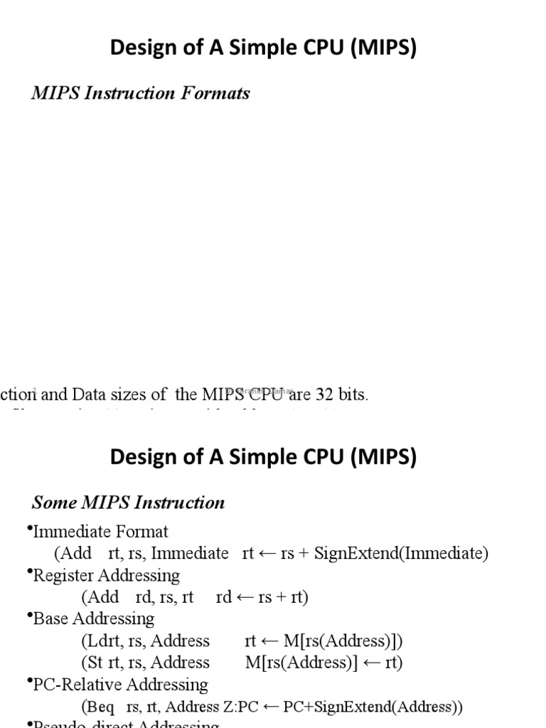Simple Cpu Design Pdf Central Processing Unit Manufactured Goods
