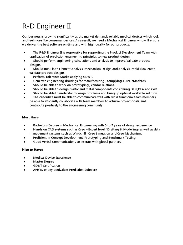 R-D Engineer II | PDF