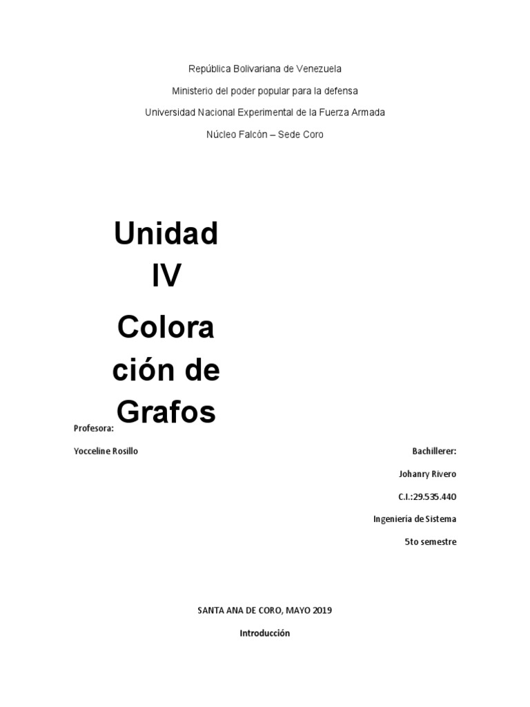 Coloracion de Grafos | PDF | Teoría de grafos | Combinatoria