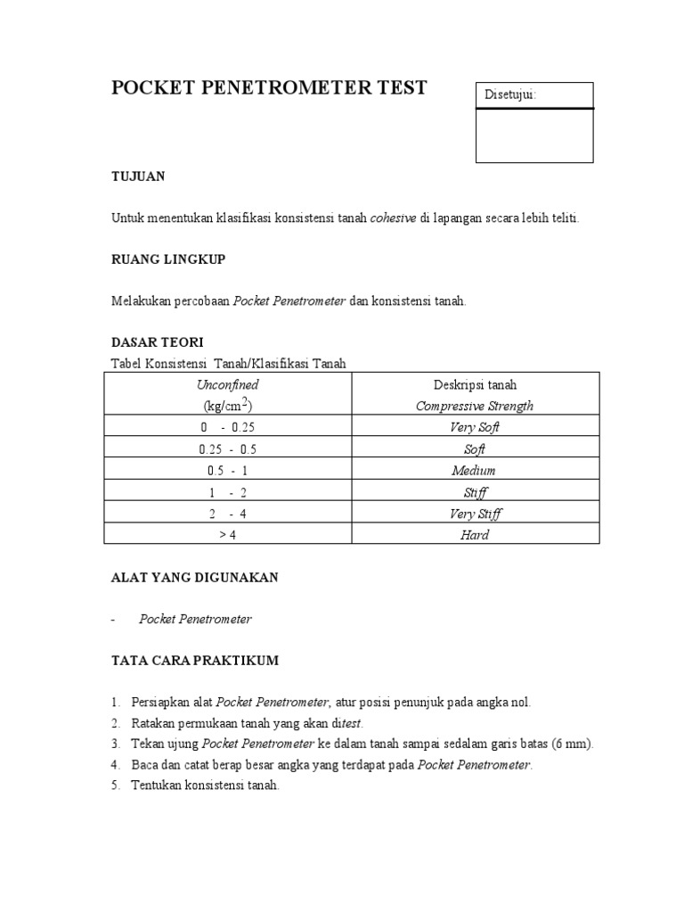Pocket Penetrometer Test ACC | PDF