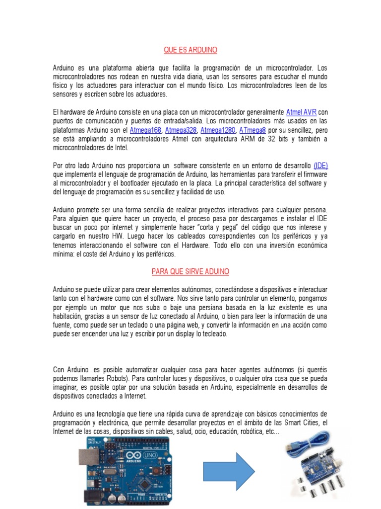 Que Es Arduino | Descargar gratis PDF | Arduino | Microcontrolador
