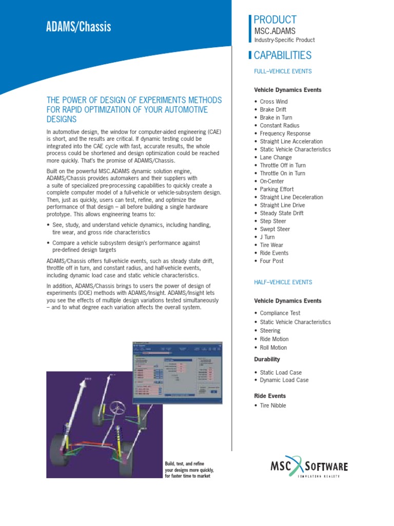 Adams Chassis | Download Free PDF | Mechanical Engineering | Vehicles