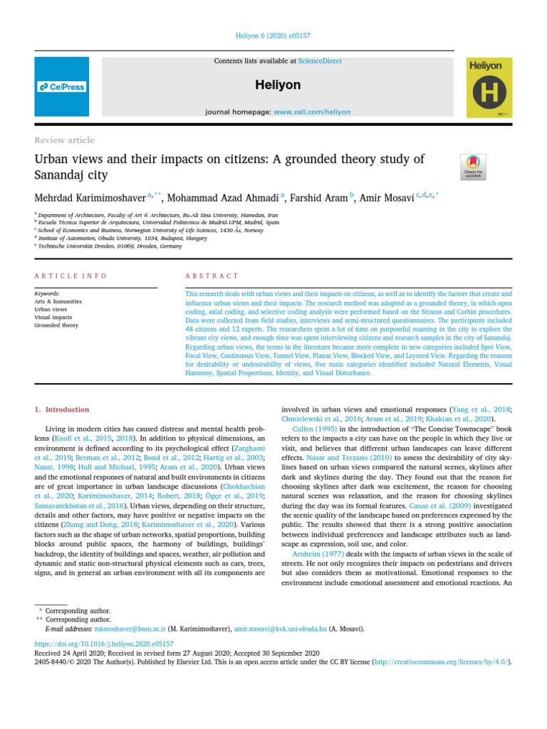 Urban Views and Their Impacts On Citizens: A Grounded Theory Study of ...
