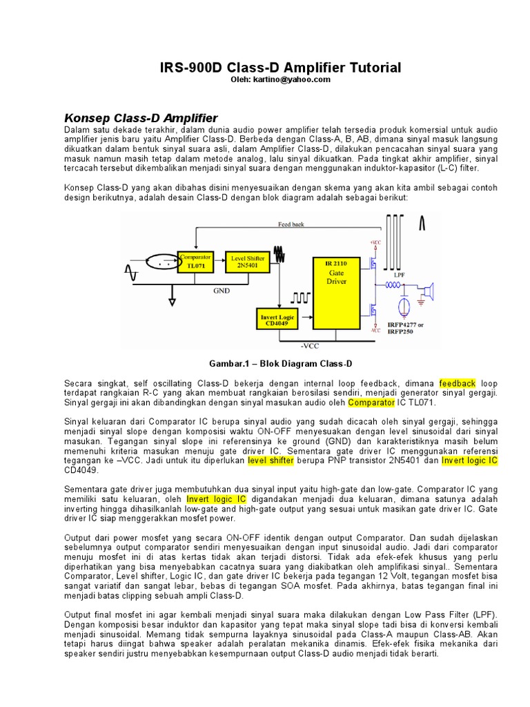Panduan Amplifier Class-D | PDF | Komputer | Teknologi & Rekayasa