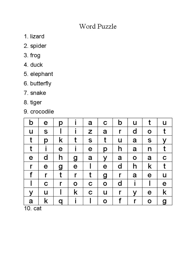 Word Puzzle | PDF