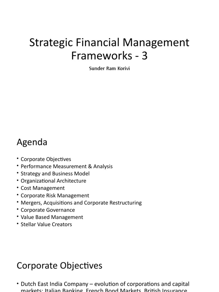 Strategic Financial Management Frameworks - 3: Sunder Ram Korivi | PDF ...