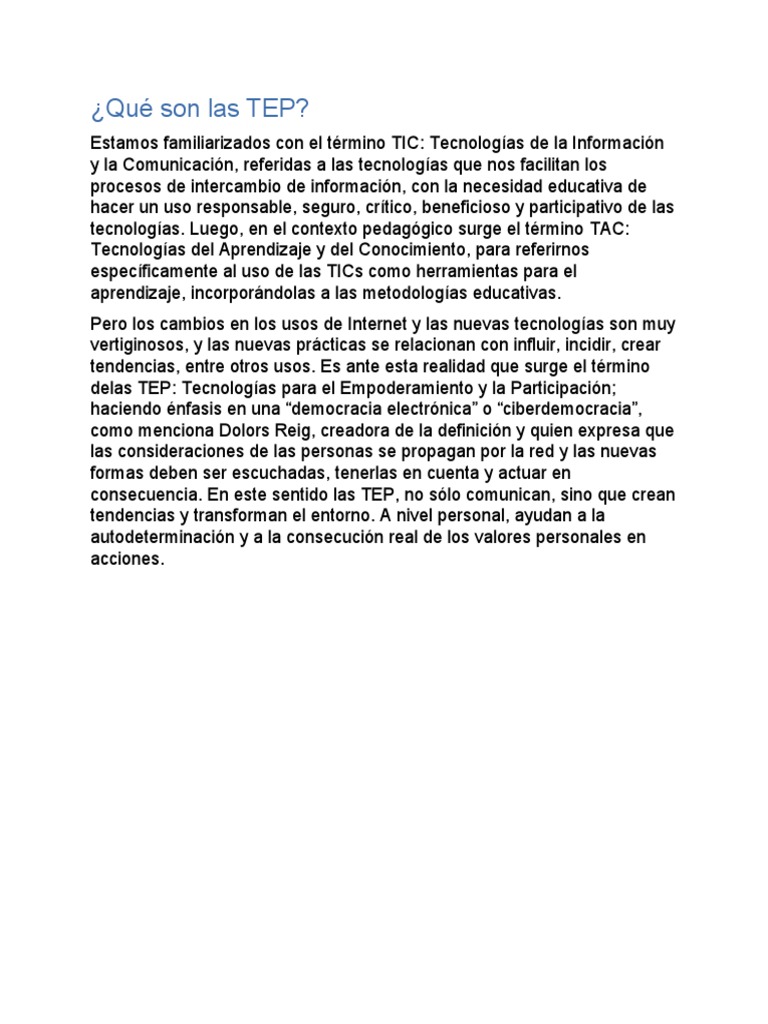 Qué Son Las TEP | PDF