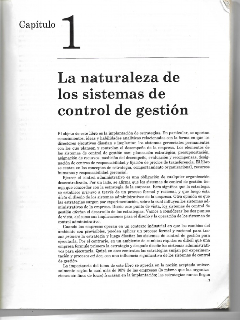 Capitulo 1 Sistemas de Control de Gestion, 12edt. Robert N. Anthony PDF ...