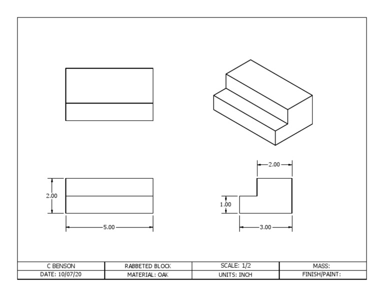 Rabbeted Block Orthographic | PDF