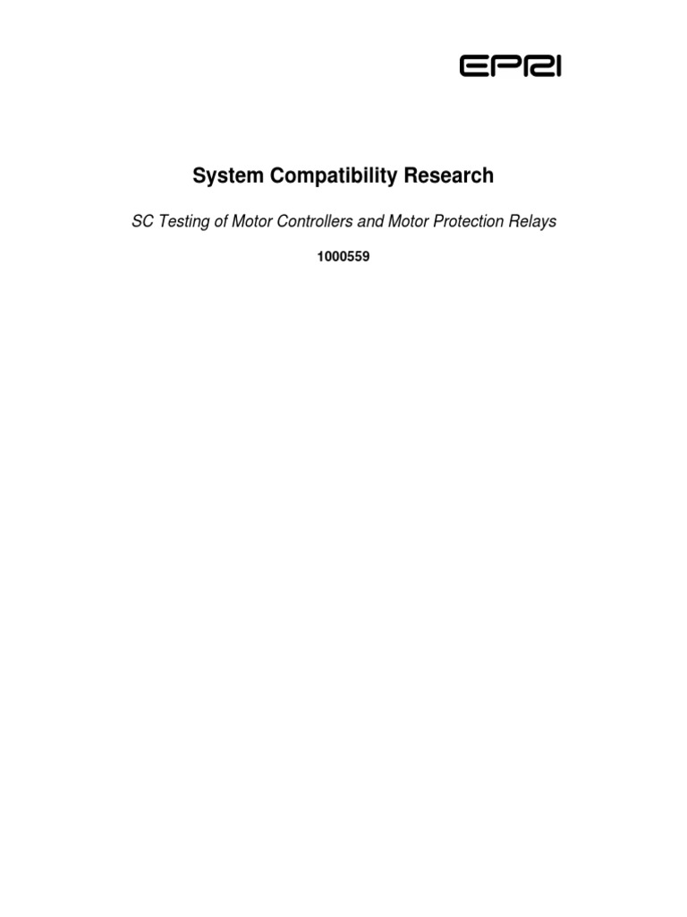 EPRI - Motor Controllers and Relays PDF | PDF