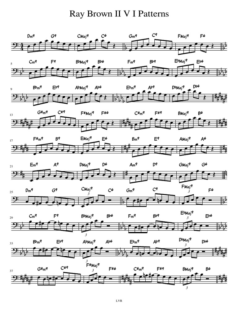 Ray Brown II V I Patterns | PDF