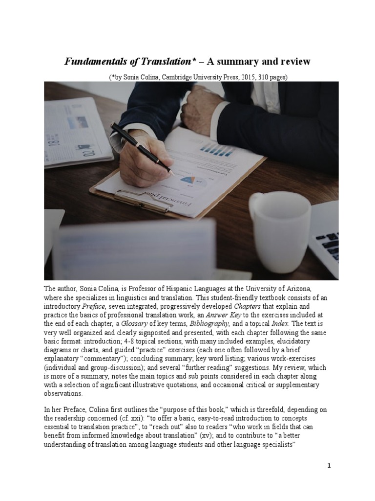 Fundamentals of Translation A Summary A PDF | PDF | Translations ...