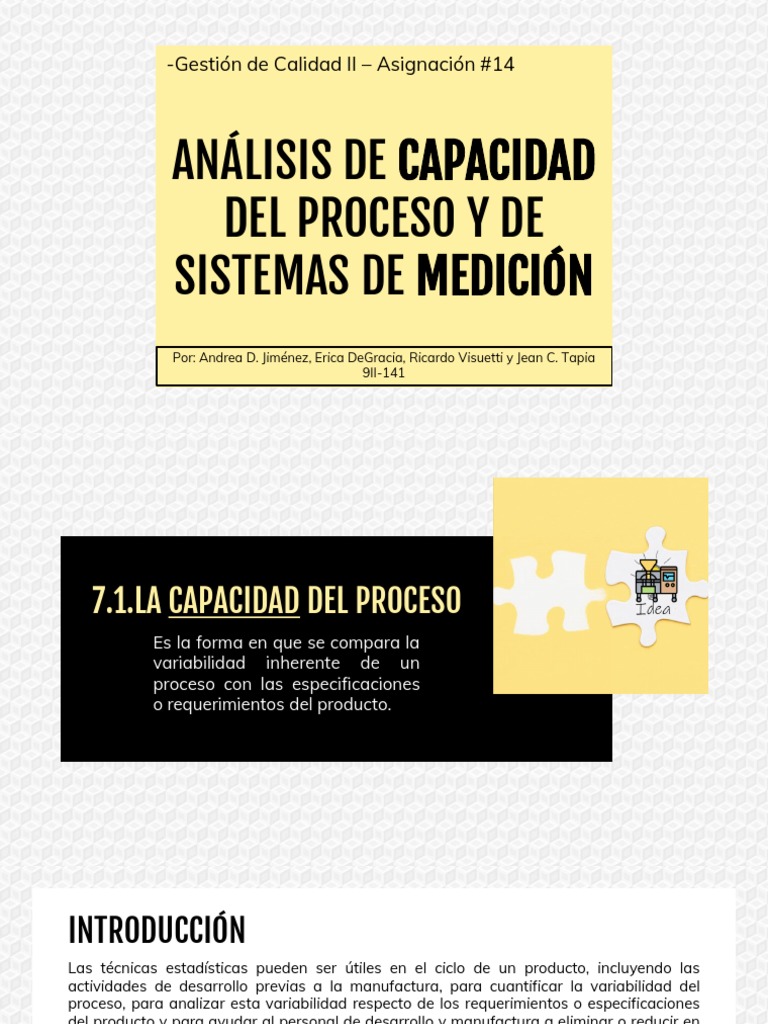 Análisis de Capacidad Del Proceso | PDF | Desviación Estándar ...