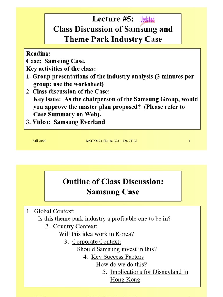 Samsung Theme Park Case Analysis | PDF | Business | Finance & Money ...