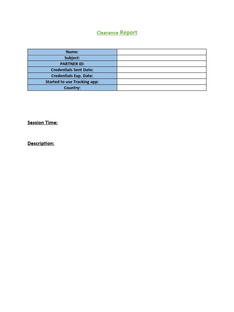 Clearance Report - Temp | PDF