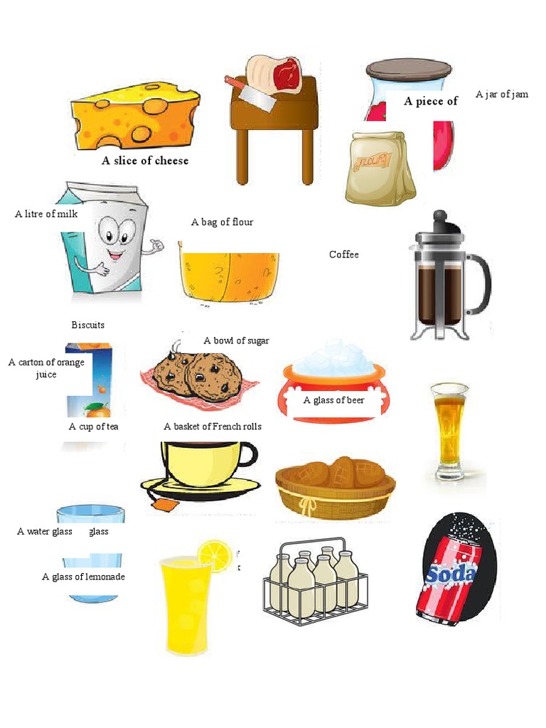 Uncountable Nouns Made Countable Picture Description Exercises - 60240 ...