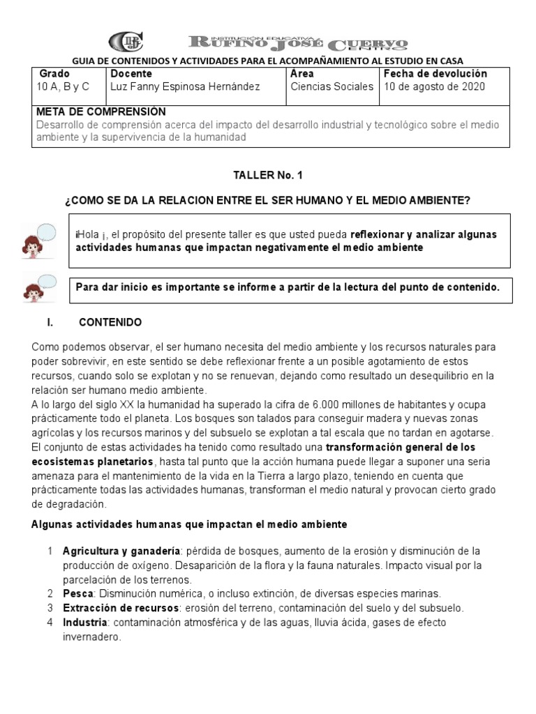 Relación Ser Humano y Medio Ambiente | PDF | Contaminación | Entorno ...