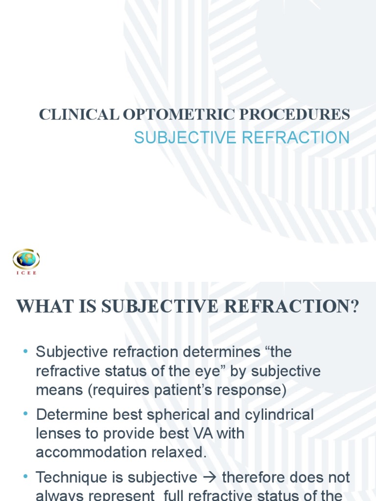 Subjective Refraction | PDF | Eye | Visual Acuity