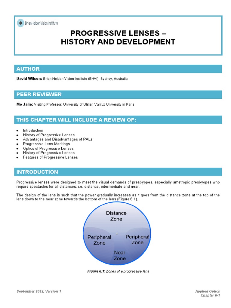 History and Development of Progressive Lenses | PDF | Glasses | Human Eye