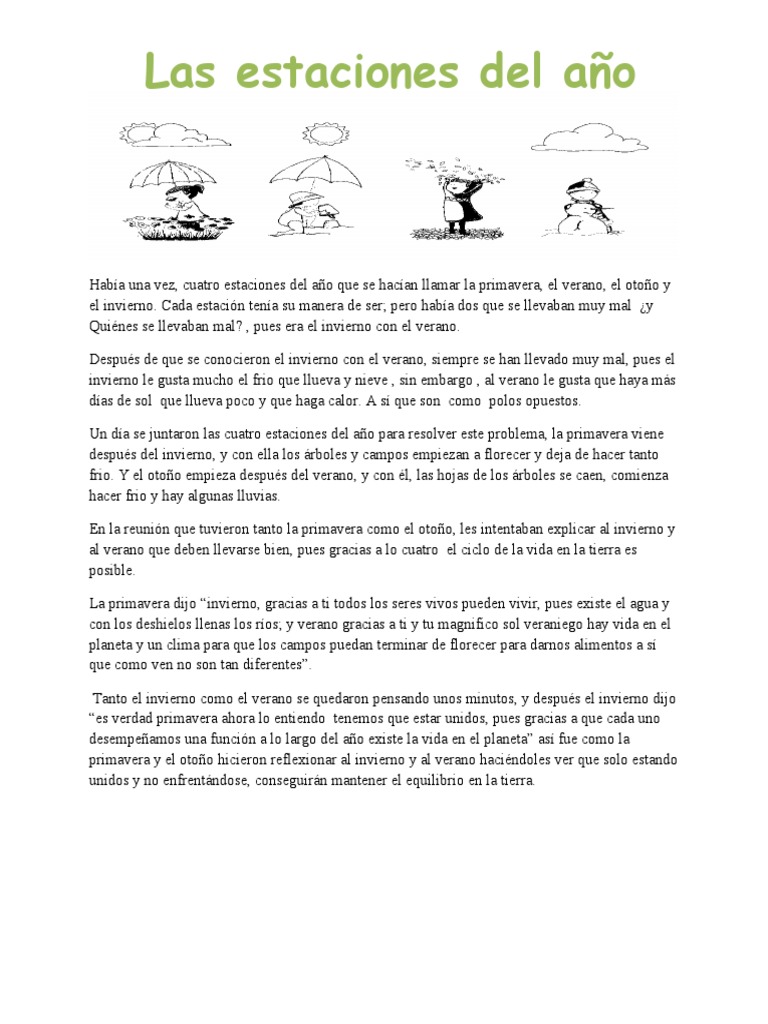 Cuento sobre las Cuatro Estaciones | PDF | Poesía