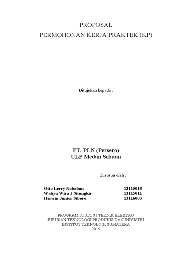 Proposal KP PLN | PDF
