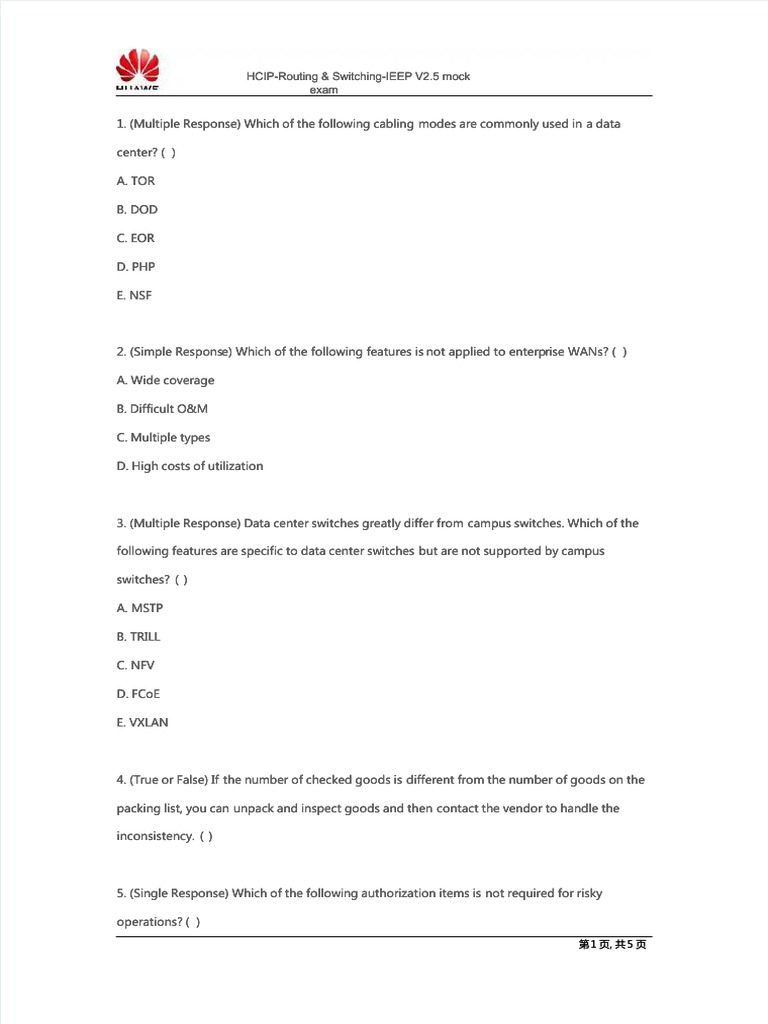 Hcip Routing and Switching Ieep v25 Mock Exam | PDF