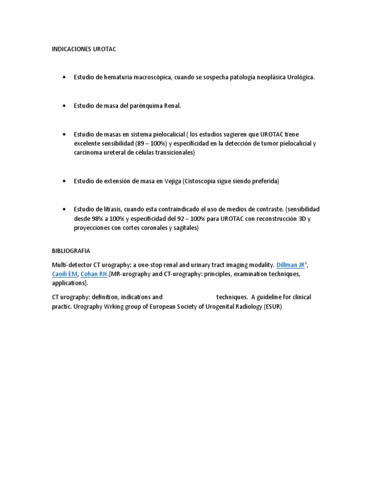 Indicaciones Urotac | PDF