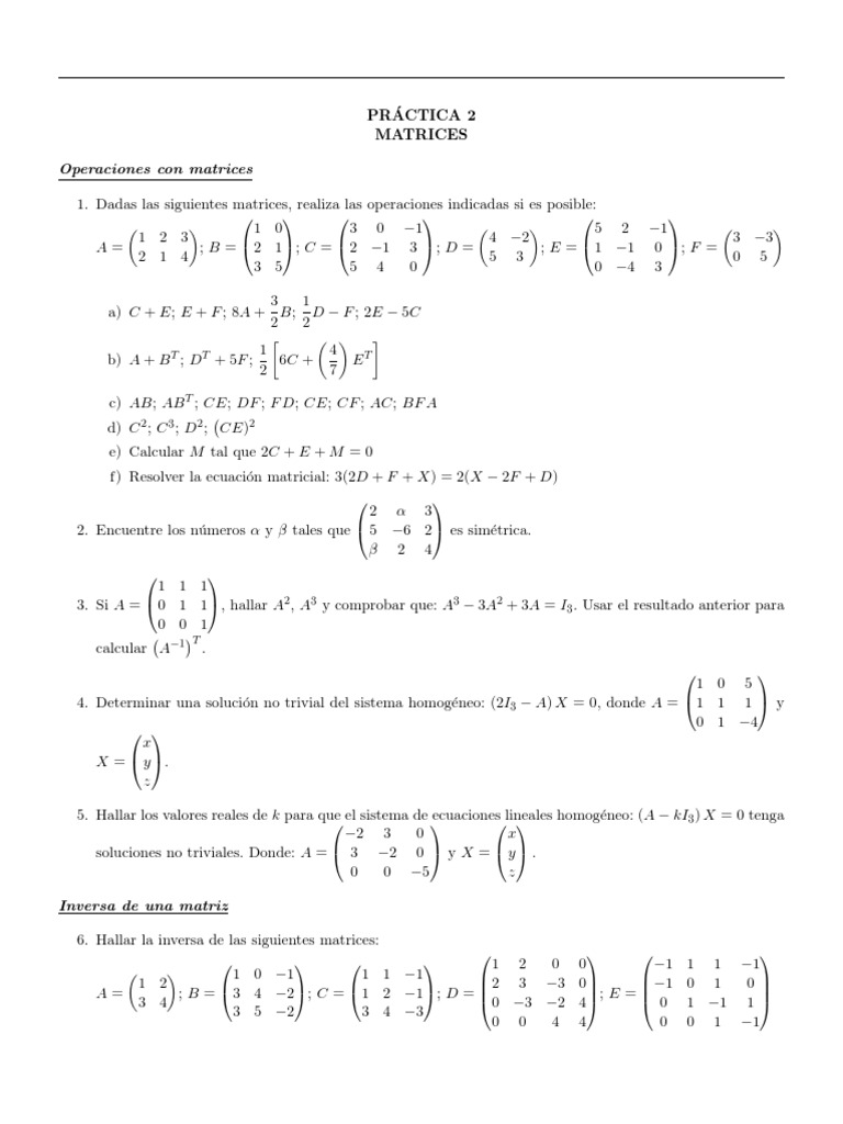 MATRICES | PDF | Teoría del operador | Matriz (Matemáticas)