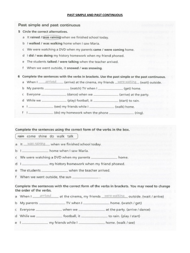 Past Simple and Past Continuous | PDF
