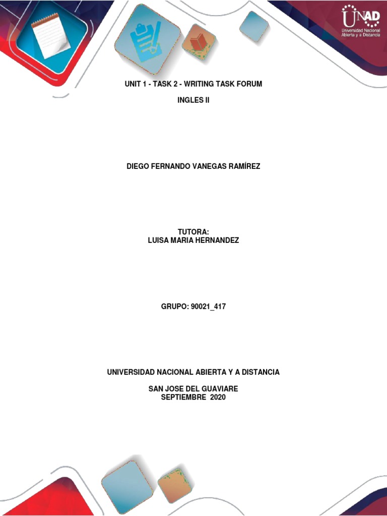 Unit 1 - Task 2 - Writing Task | PDF | Verb | Linguistics