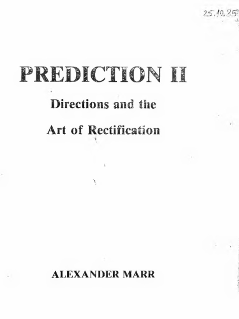 Alexander Marr - PREDICTION II PDF | PDF | Planets In Astrology | Horoscope