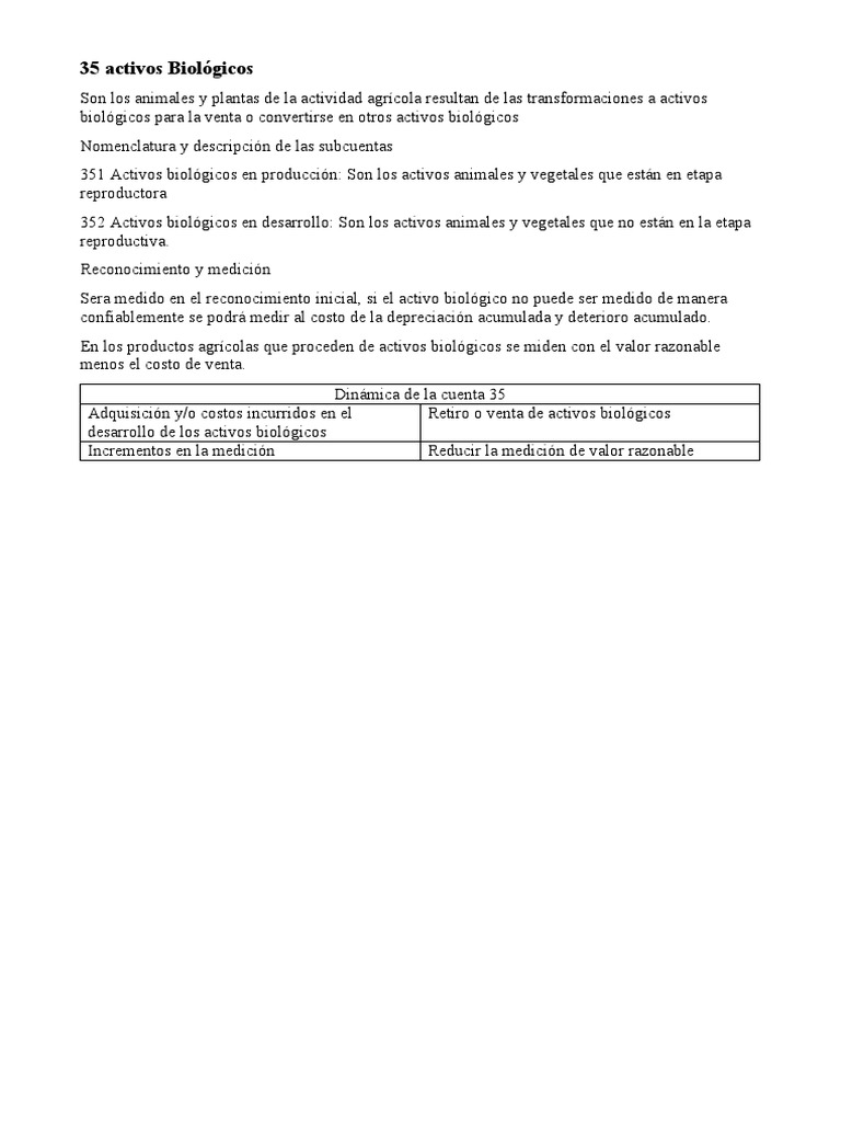 35 Activos Biológicos | PDF