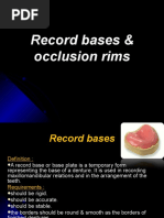 Record Bases and Occlusal Rims | PDF | Dentures | Materials