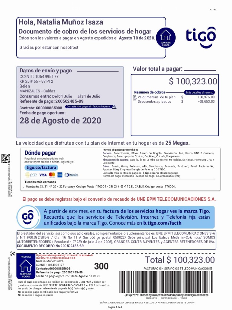 Recibo de Internet PDF | PDF | Bancario | Servicios financieros