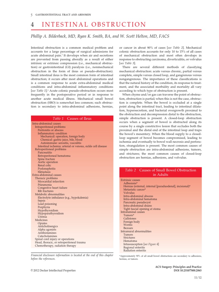 Intestinal Obstruction | PDF | Nausea | Digestive Diseases
