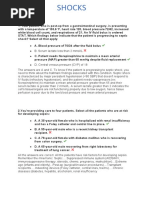 NCLEX Practice Questions on Shock | PDF | Shock (Circulatory) | Sepsis