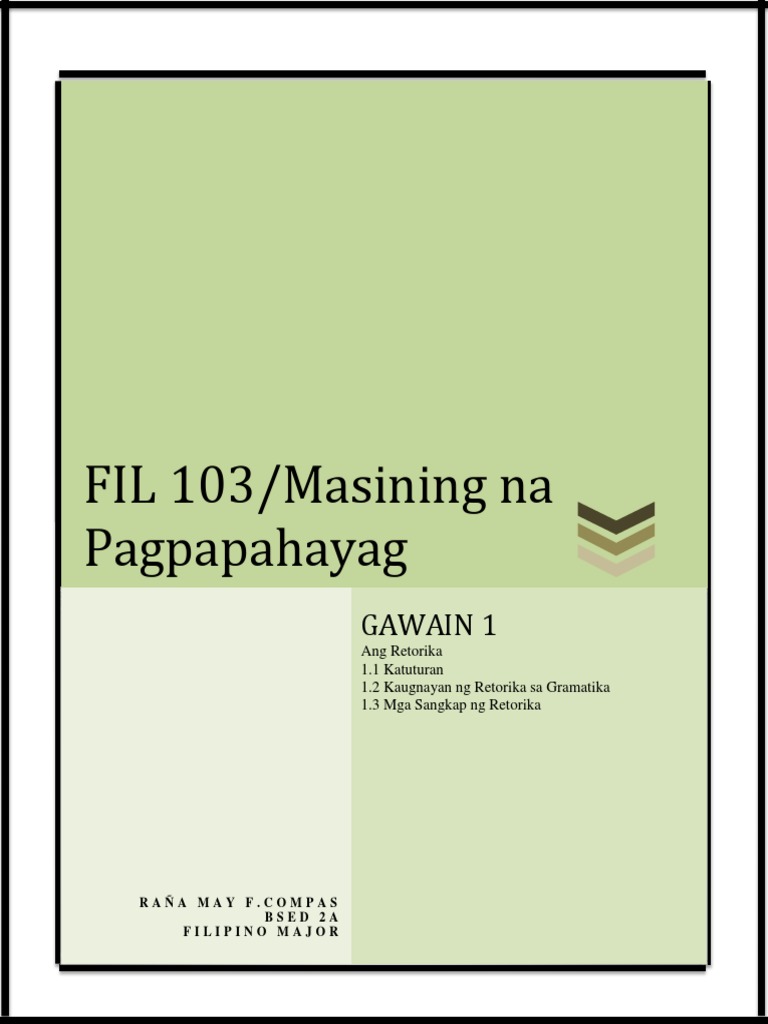 Fil 103 Gawain A | PDF