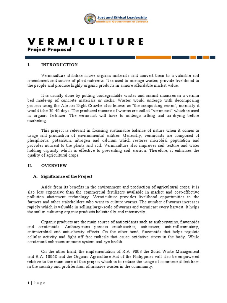 Project Proposal Vermiculture | PDF | Organic Farming | Agriculture
