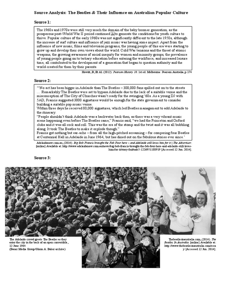 Source Analysis - The Beatles Aus Pop Culture | PDF | The Beatles ...