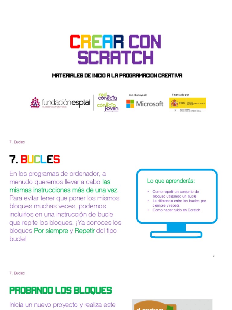 Bucles en Scratch: Repetir Instrucciones | PDF | Scratch (lenguaje de ...