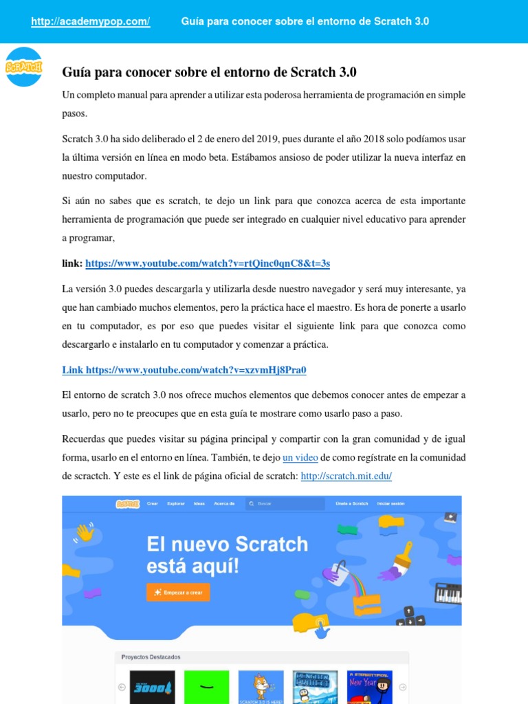 3G-Anexo2 Guía-para-conocer-sobre-el-entorno-de-Scratch-3 | PDF | Scratch (lenguaje de ...