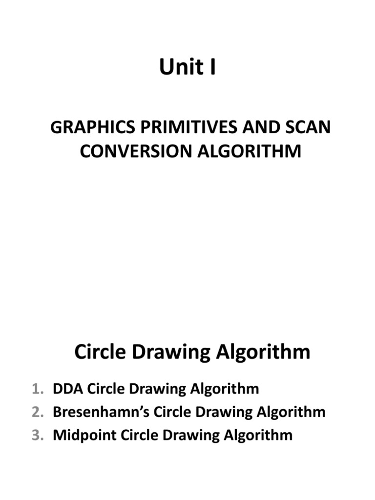 Unit I Raphics Primitives And Scan Conversion Algorithm Pdf Shader Rendering Computer 3176