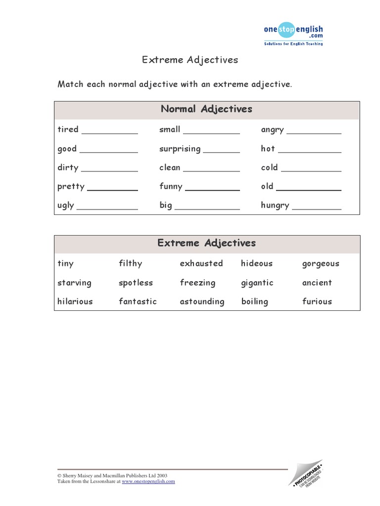 Extreme Adjectives PDF | PDF
