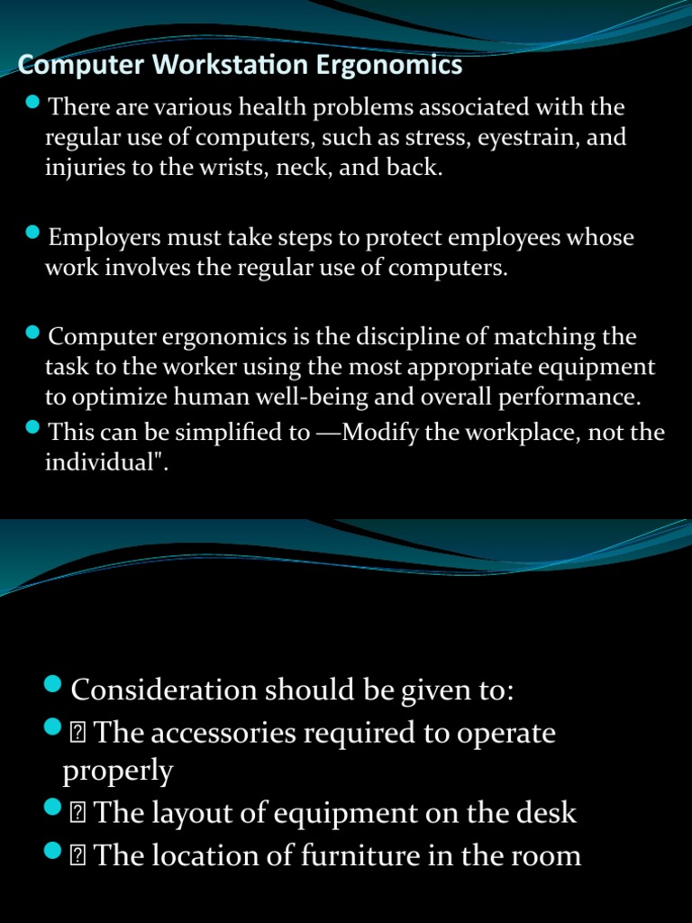 Computer Workstation Ergonomics L4 | Download Free PDF | Computer Keyboard | Chair