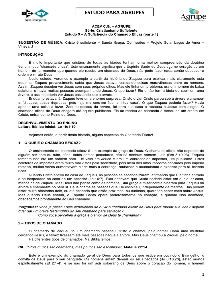 Chamado Eficaz: A História de Zaqueu | PDF | O Reino de Deus | Jesus