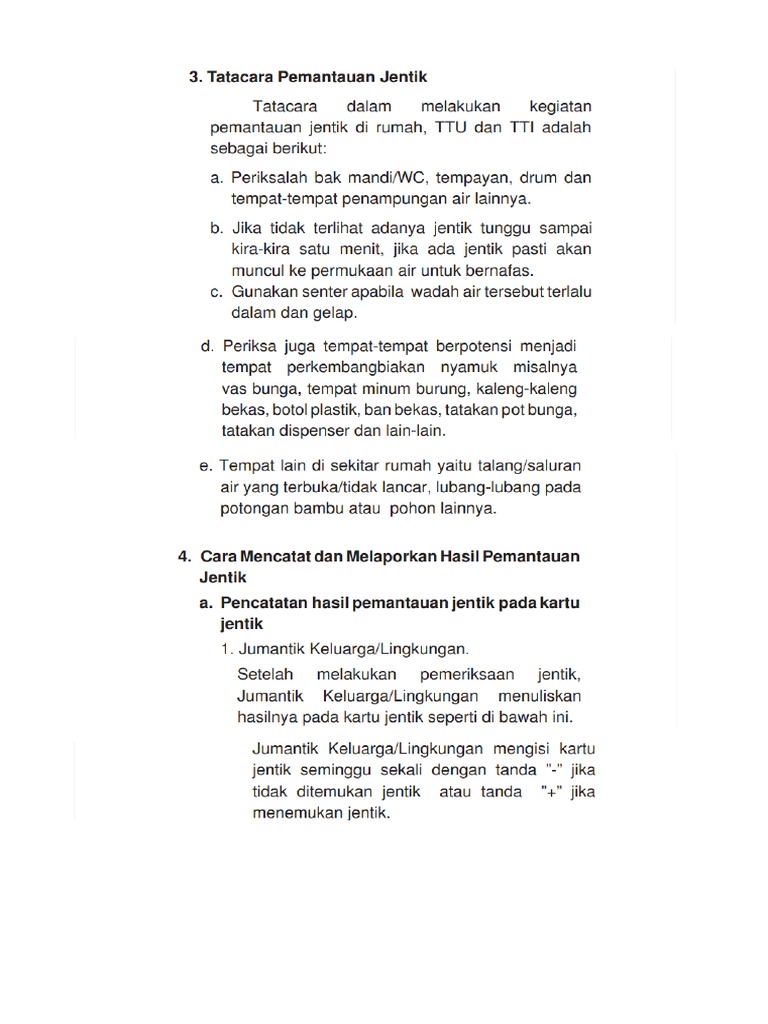 Cara Pengisian Kartu Jumantik PDF | PDF